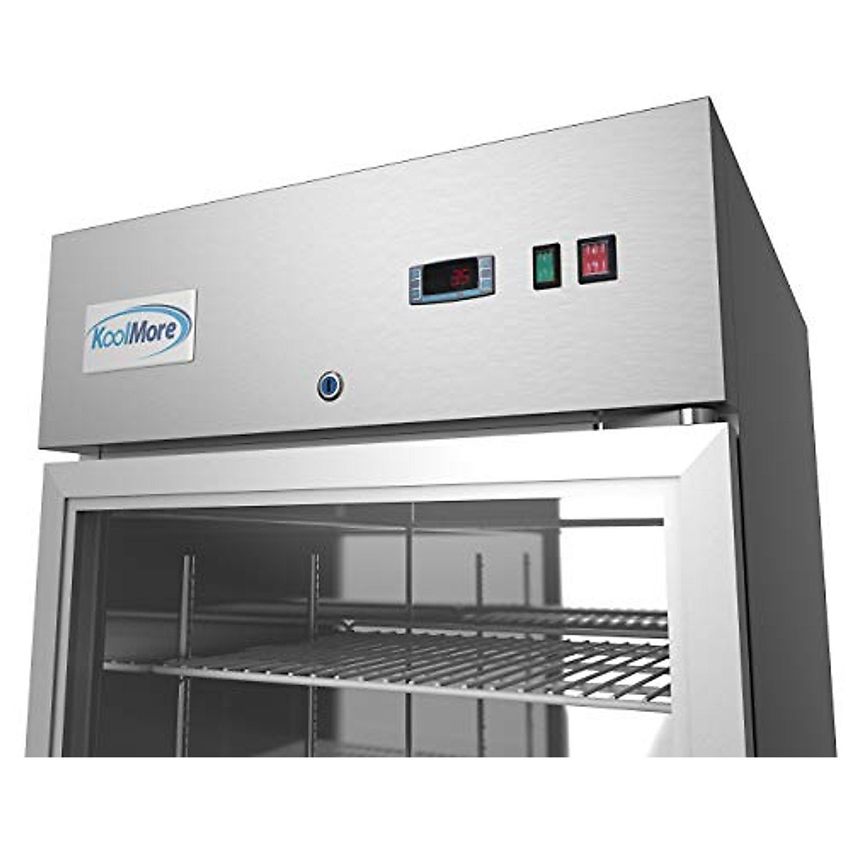 KoolMore - RIR-1D-GD 29" Stainless Steel 1 Glass Door Commercial Reach-in Refrigerator Cooler - 23 cu. ft