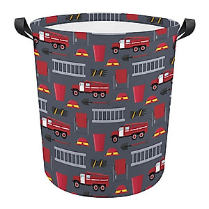 Cartoon Firefighter Equipment and Tools Baby Laundry Hamper,laundry Basket,Waterproof Storage Bin for Bedroom,Clothes Organizer Basket,Toys Box,Room Decor