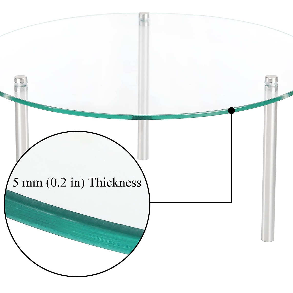 Hacaroa 3 Pcs Tempered Glass Cupcake Stands, 9,11,12.6 Inch Round Food Display Stand Clear Retail Risers for Cakes, Desserts, Pastries, Appetizers