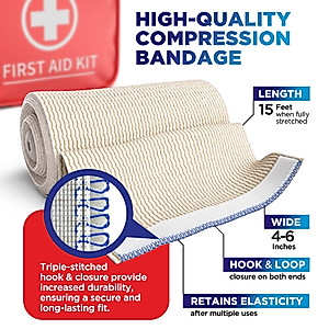 Premium Elastic Bandage Wrap - 4pk (2x6", 2x4") – Self-Closing - Strong Compression Bandage Wrap - Waist, Legs, Elbow, Knee Wrap