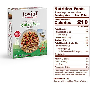 Jovial Whole Grain Brown Rice Pasta Variety Pack (Rigate, Fusilli, Caserecce) - Whole Grain Pasta, Organic Pasta, Gluten Free, Dairy Free, Brown Rice Pasta, Made in Italy - 12 Oz, 3 Pack