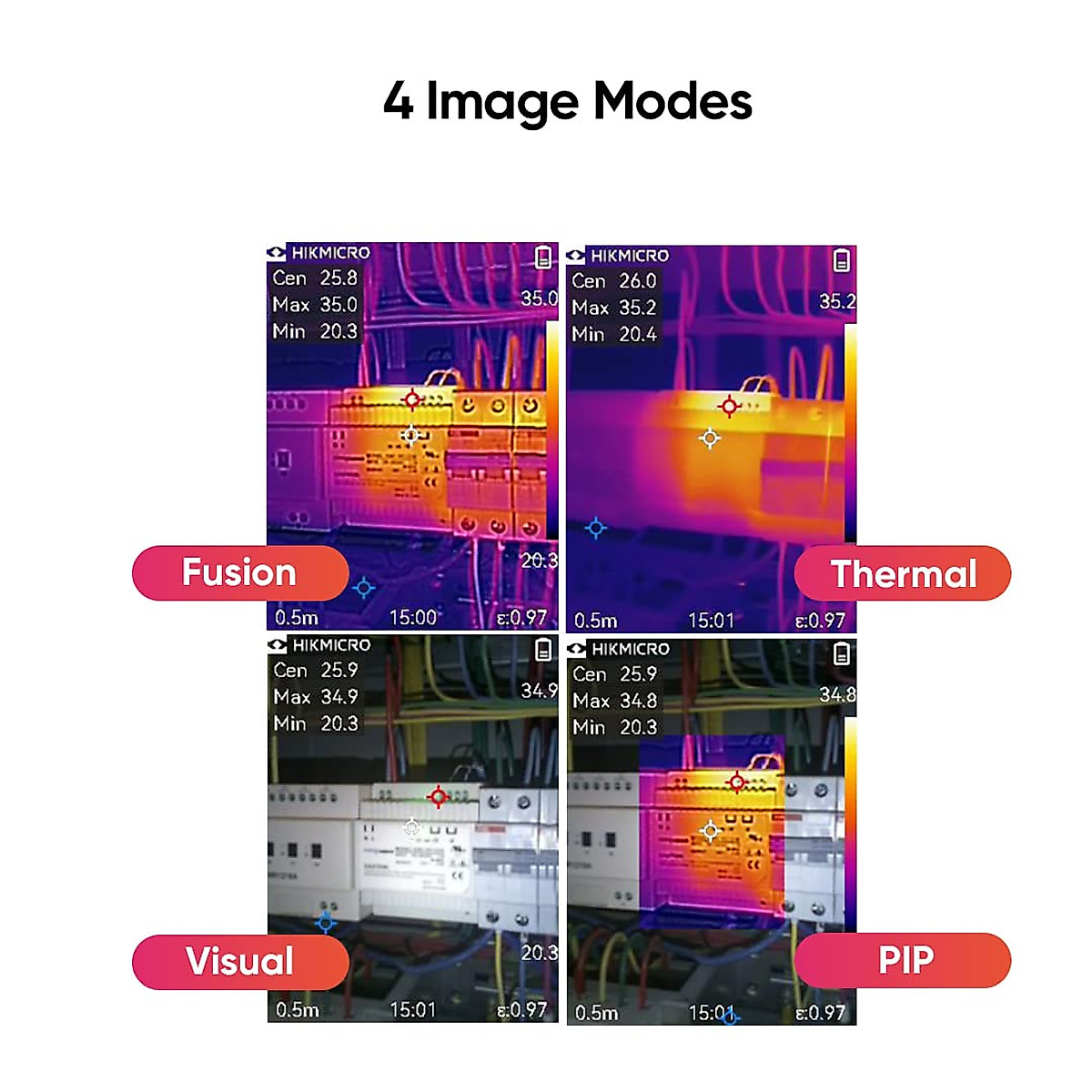 HIKMICRO B10 Thermal Camera 256 x 192 IR Resolution with 2MP Visual Camera, Thermal Imaging Camera for Home Inspection, 25 Hz Refresh Rate, Thermal Scanner with 3.2" LCD Screen, IP54, -4°F~1022°F