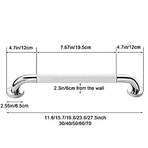 Shower Grab Bar Shower Handle Shower Handle for Bathtub,Toilet, Bathroom,Kitchen,Stairway Handrail (Color : Yellow, Size : 27.5inch/70cm)