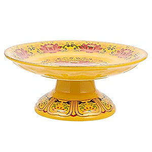 Buddhist Plate Offering Bowls Tray: Fruit Tray Food Dessert Snack Blessing Fruit Tray Ceramics Bowl for Altar Use Rituals Incense Smudging Decoration