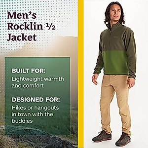 MARMOT Men's Rocklin 1/2 Zip | Lightweight, Pullover | Nori/Foliage, Medium