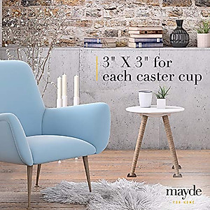 Mayde Caster Cups for Home Furniture (3 inches X 3 inches, Brown, Set of 4)