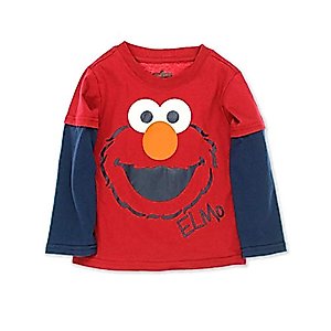 Sesame Street Elmo and Cookie Monster Boys Shirt for Infant and Toddlers Red