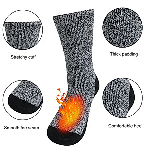 Thermal Socks for Men, Winter Warm Socks Womens for Cold Weather, Outdoor Sports,R-Concrete Grey