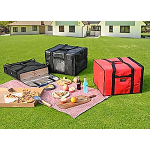 New Star Foodservice 50134 Insulated Pizza Delivery Bag, 20" by 19" by 13", Red