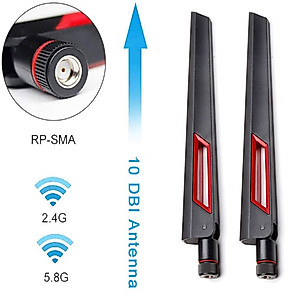 WiFi Antenna Dual Band 2.4GHz 5.8GHz 10 DBI RP-SMA Router for PCI-E WiFi Network Card USB Wireless Adapter Security IP Camera