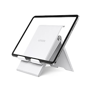 UGREEN Tablet Stand Holder for Desk Adjustable Stand Foldable Desktop Holder Charging Dock Protable Compatible for Phones, iPad, iPad Pro 12.9, 11, 10.5, 9.7 Air Mini 5 4 3 2 White