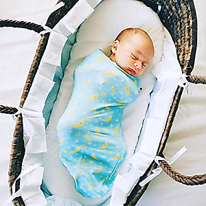 Henry Hunter Baby Swaddle Sack | The Simple Swaddle | Soft Stretchy Cotton Swaddles for Newborns | Baby Swaddles 0-3 Months, Swaddle Blankets for Baby Boy, Pack of 3, Cloud | Moon | Light Heather