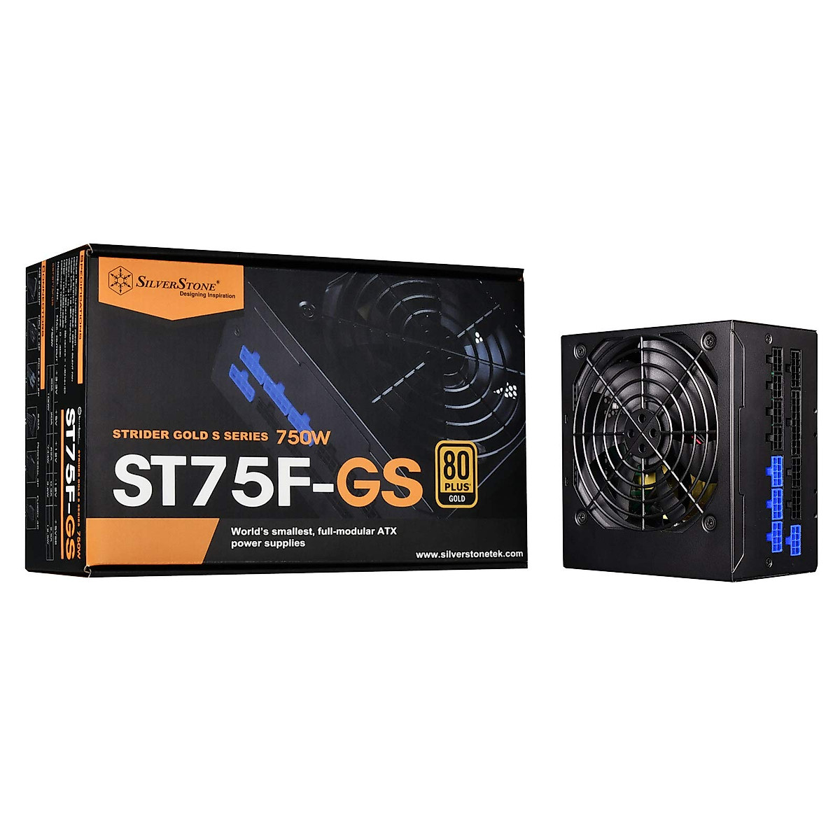 SilverStone Technology 750W Computer Power Supply PSU Fully Modular with 80 Plus Gold & 140mm Design Power Supply (SST-ST75F-GS-V3)