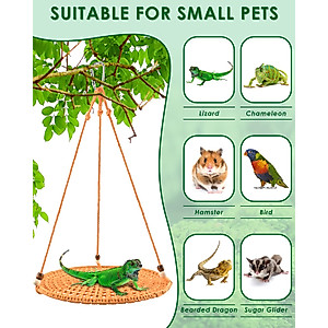 KATUMO Reptile Hammock, Bearded Dragon Hammock Reptile Swing Bed Reptile Lounger Terrarium Hanging Hammock for Bearded Dragon Lizard Snake Gecko Chameleon Parrot Hamster Small Pets