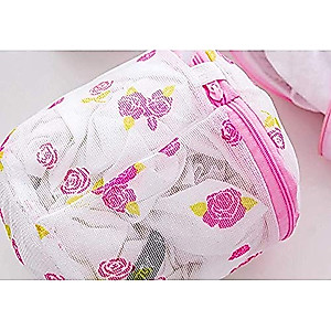 GUAGLL 2Pcs Laundry Bags Protective Washing Bag Printed Folding Reuse Laundry Underwear Bag