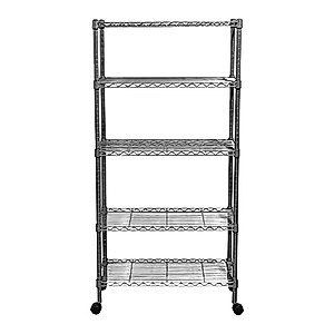Juggernaut Storage Chrome 3-Tier Steel Wire Shelving Unit (30 in. W x 62 in. H x 14 in. D), (MWS301450-5)