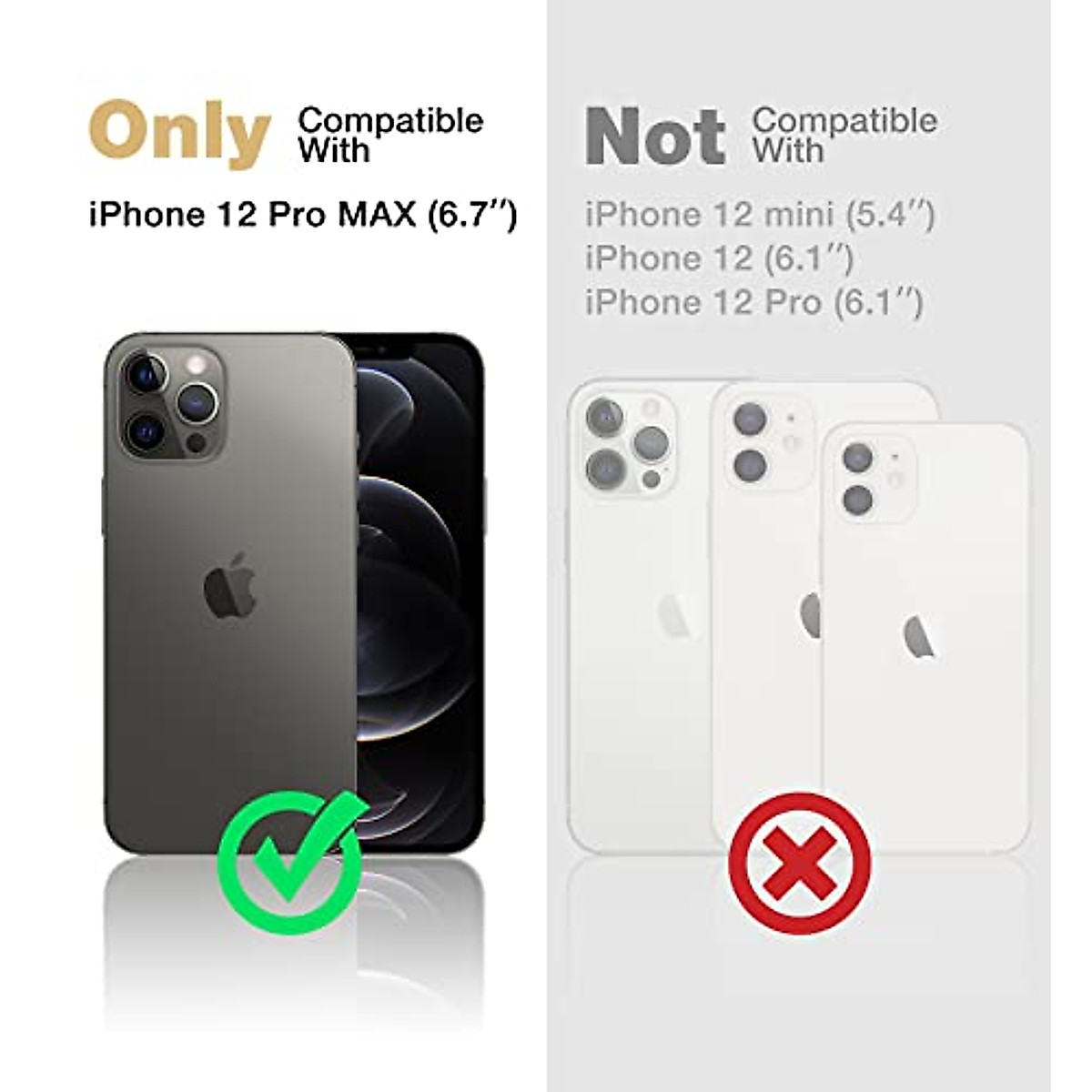 Dexnor Magnetic Case for iPhone 12 Pro Max, Compatible with MagSafe, Full-Body Shockproof Rugged Bumper Case Protective Cover with Built-in Screen Protector & Kickstand,Black