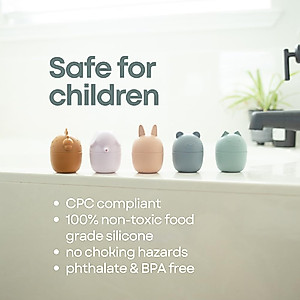 Rayplay Silicone Bath Toys: Set of Five Collapsible Animals, Dishwasher Safe, Food-Grade Silicone, Cute Neutral-Colored Pool Toys