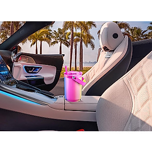 Meoky 32 oz Tumbler with Handle, Tumbler with Lid and Straw, Stainless Steel Travel Mug, 100% Leak Proof, Keeps Cold for 24 Hours, Fits in Car Cup Holder (Azure)