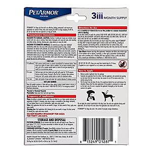 PetArmor for Dogs, Flea and Tick Treatment for Large Dogs (45-88 Pounds), Includes 3 Month Supply of Topical Flea Treatments