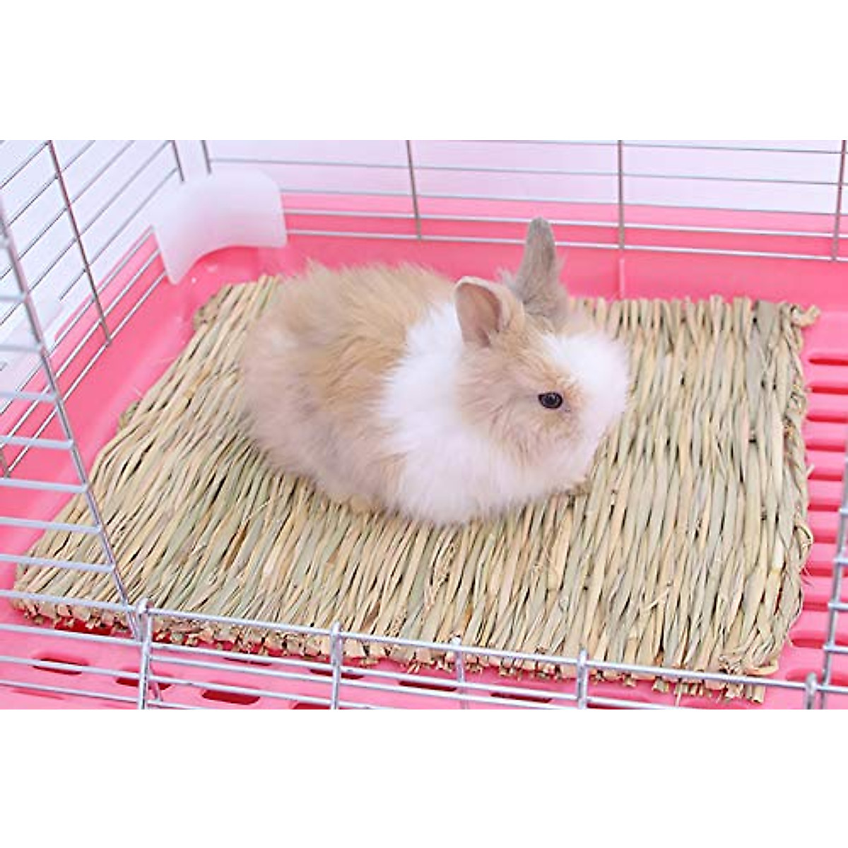 Yesland 12 Pack Woven Bed Mat for Rabbits - Grass Mat & Bunny Bedding Nest - Rabbit Bed and Natural Chew Toy Bed for Guinea Pig Chinchilla Squirrel Hamster Cat Dog and Small Animal