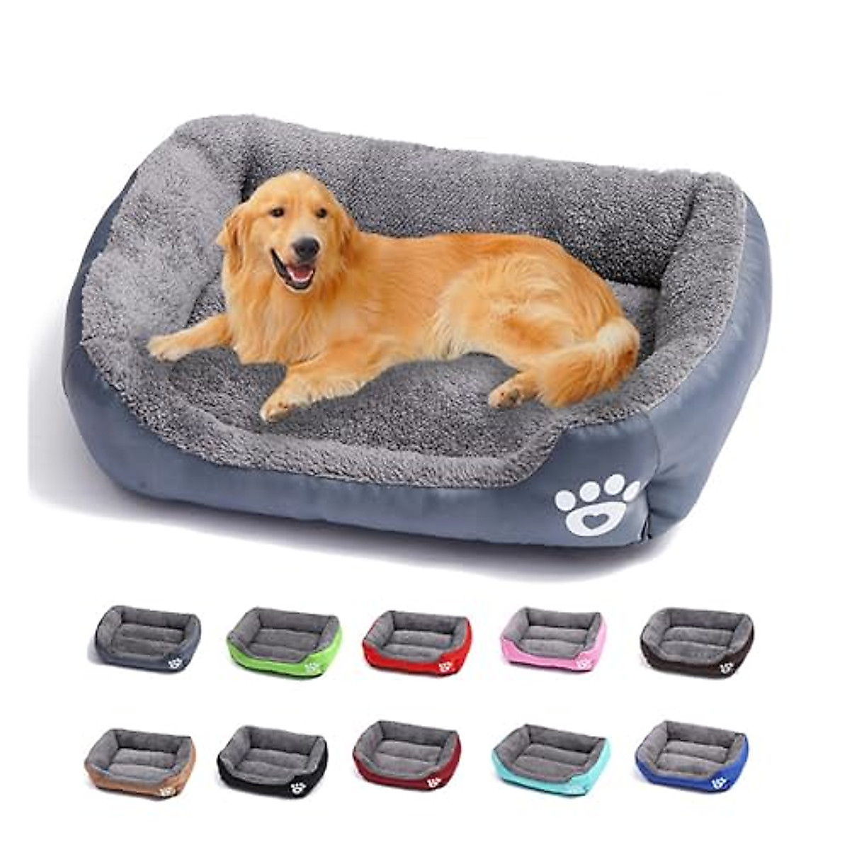 ITOMEN Pet Bed Large Pet Cat Dog Bed Square Plush Kennel Cat Mat Mattress Pet Cushion Medium Large Dogs Pet Comfort (Color : 2, Size : L)