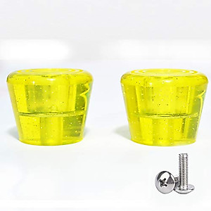 VKEDA Roller Skate Toe Stops Plugs Rubber Brake Block Durable 82A PU Toe Stops 2-Pack with Screws (Yellow)