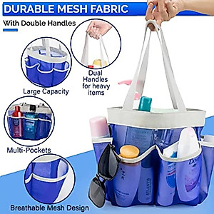 Shower Caddy Portable Mesh Bag for College Dorm Room Essentials , Camping Essentials ,Dorm Decor ,Travel ,Gym Shower Bag , Bathroom Accessories - Quick Dry Waterproof Shower Tote Bag 9" x 8" .