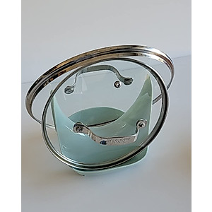 2 Pack Non-Skid PP Plastic Pot Lid Stand , Cover Holder Sets Lid Rack, Multifunction 2 Side Pot Lid Holder , Pot Lid Stand for Home Kitchen, Holds 2 lids of any size or can be used as spoon rest