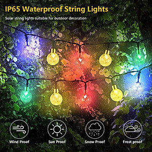 Solar String Lights Patio Lights LED Halloween String Lights for Outside Garden Yard Party Wedding Christmas Decoration Waterproof with Remote 25ft 60 LED