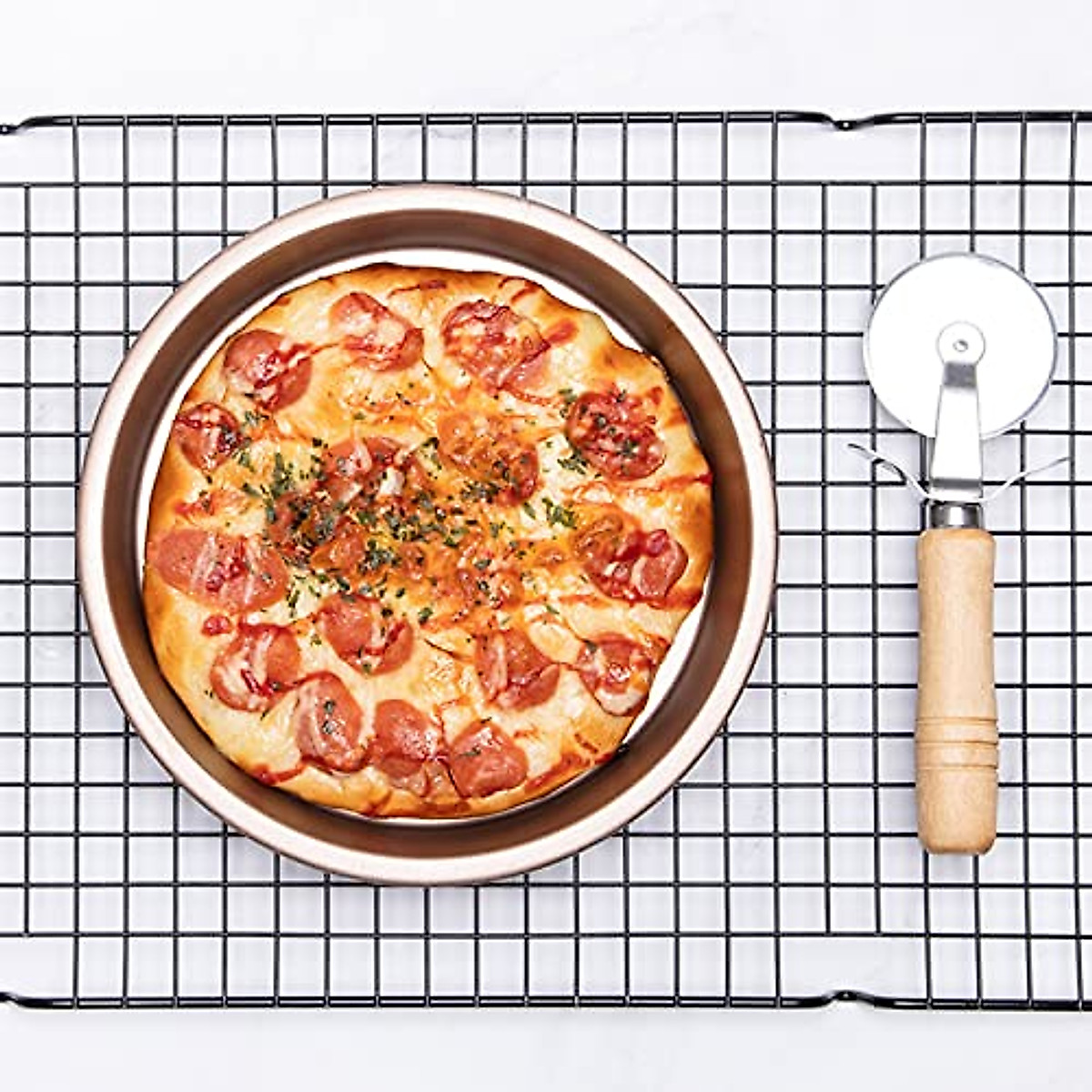 6/8/10in Non-Stick Baking Tray Pizza Pan Thickened Carbon Steel Bread Cake Mold Round Kitchen Baking Accessory Bakeware Round Deep-dish Plates Pans