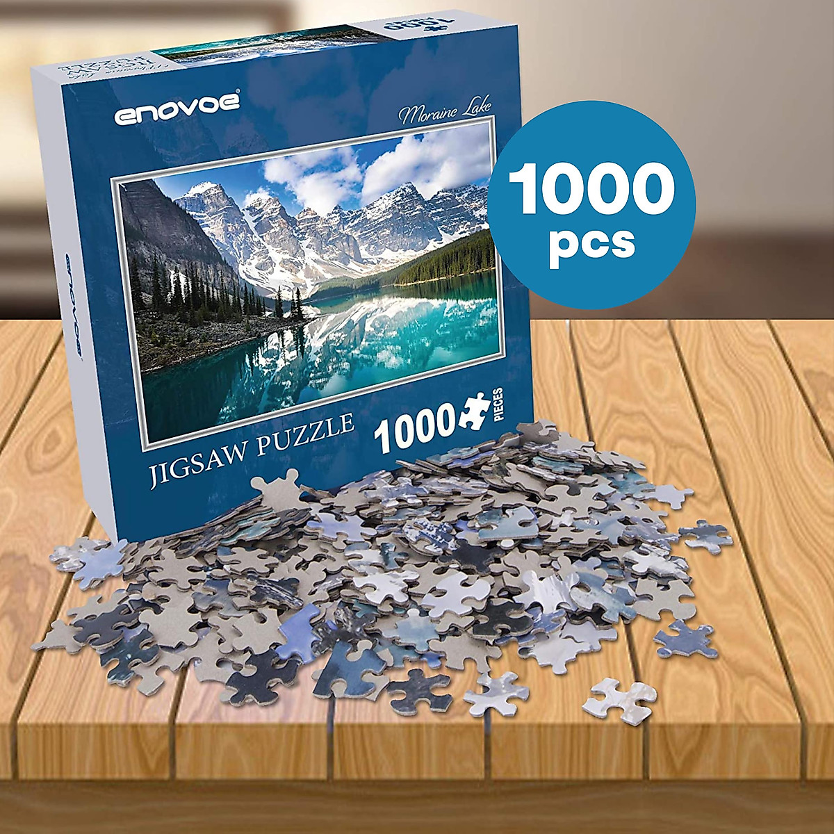 Enovoe Puzzles for Adults 1000 Pieces - Featuring Moraine Lake Alberta - Challenging and Educational Masterpieces Puzzle for Kids - Large, 27x 20 inches - Jigsaw Puzzles 1000 Pieces for Adults
