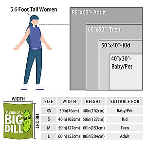 Pickle Throw Blanket for Teen - 50x60 Inches Throw Size - Soft Fluffy Cozy Blankets Gift - Green Funny Blanket Throws for Living Room Decorative