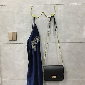 Hat Hooks Boob-Shaped Wall Mounted Hanger with 2 Hooks - Towel Holder Robe Rack for Bathroom - Jewelry Organizer Decorative Creative Coat Hook (Medium-Gold)
