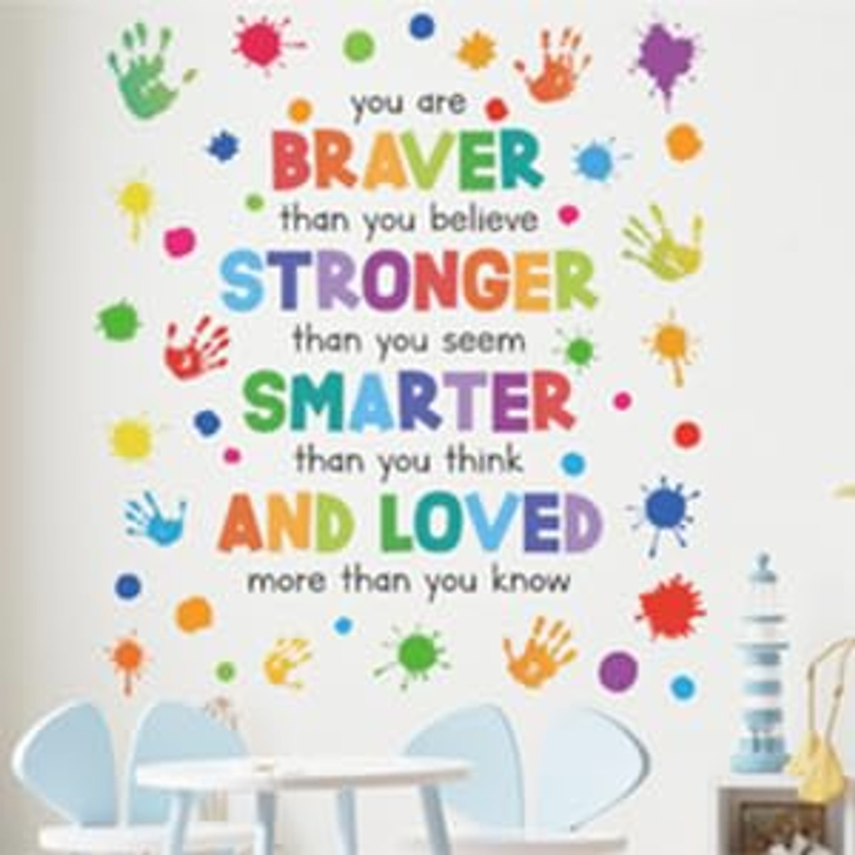 Inspirational Quotes Wall Decals Colorfu Peel and Stick Wall Wallpaper,Motivational Wall Stickers Positive Saying Wall Art & Murals for Nursery Kids Room Preschool Playroom Classroom Decor