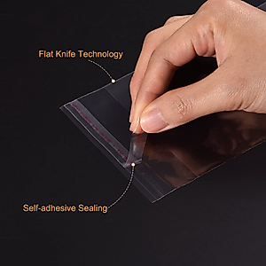uxcell 100Pcs Clear Cello Bags, 3" x 7" Plastic Self Sealing OPP Cello Treat Bags Cello Poly Bags for Packing Cookies Candy Jewelry Gifts, Clear