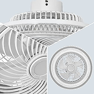 YITAHOME Bladeless Ceiling Fan with Light, 20 Inch Modern Enclosed Chandelier Fan with Dimmable Light, 6 Speeds, DC Motor, Night Light, Wind Cycle, Low Profile Ceiling Fan for Small Space - White