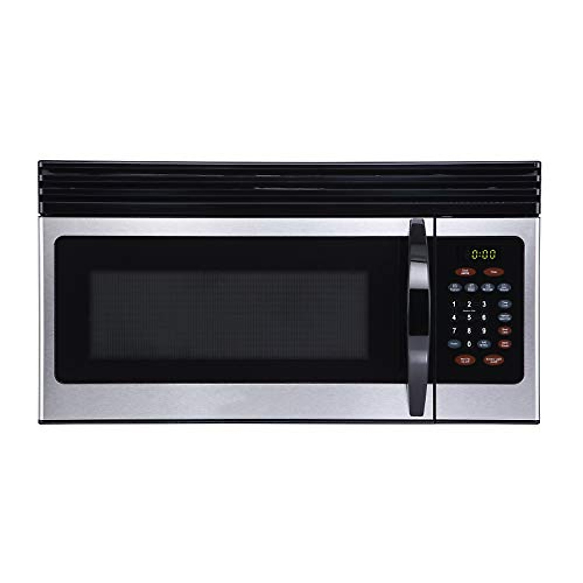 BLACK+DECKER Range Microwave with Top Mount Air Recirculation Vent, 1.6-Cu. Ft. 1000-Watt, Incandescent Lighting, Safety Lock, Stainless Steel