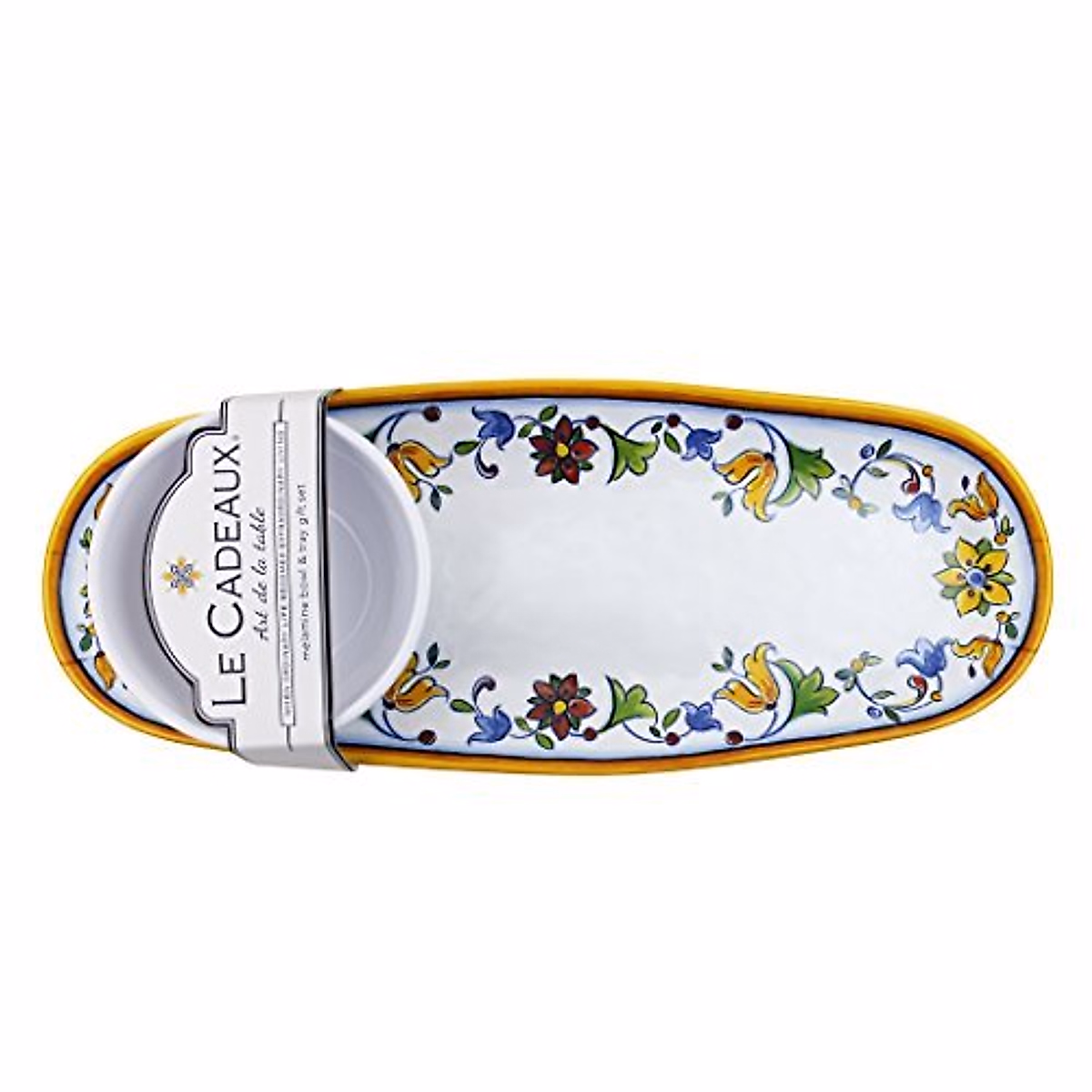 Le Cadeaux Melamine Capri - Tray and Bowl Serving Set