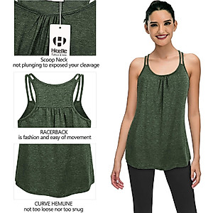 Hibelle Green Tank Top for Women, 2022 Summer Fashion Workout Shirts Loose Fit Sleeveless Tops Racerback Exercise Gym Clohtes Funny Light Weight Cool Tunic Tshirts Leggings Small