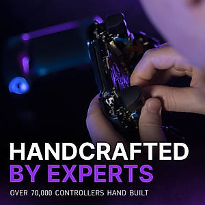 Gamenetics Custom Official Wireless Bluetooth Controller Compatible with PS Console - PC - Un-Modded - Video Gamepad Remote (Soft Touch Purple)