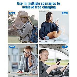 A.S Magnetic Charging Cable, Magnetic Type C Cable Fast Charging Data Sync Magnetic Cable Magnetic Phone Charger for Micro USB, USB C, i-Product Smartphones(3.3ft/3.3ft/6.6ft/6.6ft,Black)