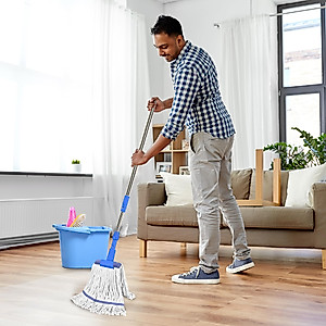 4 Pieces Mop Head Replacement Heavy Duty Commercial Mop Heads Wet Industrial String Cotton mop Cotton Looped End String Head Refill