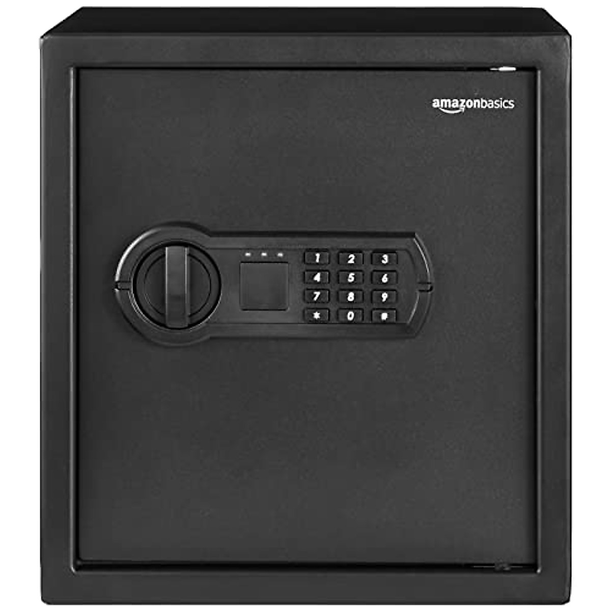 Amazon Basics Steel Home Security Safe with Programmable Keypad Lock, Secure Documents, Jewelry, Valuables, 1.2 Cubic Feet, Black, 13" x 13" x 14.2"