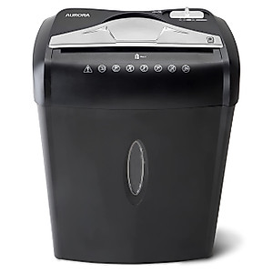 Aurora High Security Paper and Credit Card Shredder with 3.7-Gallon Wastebasket, 8-Sheet Cross-Cut with Basket