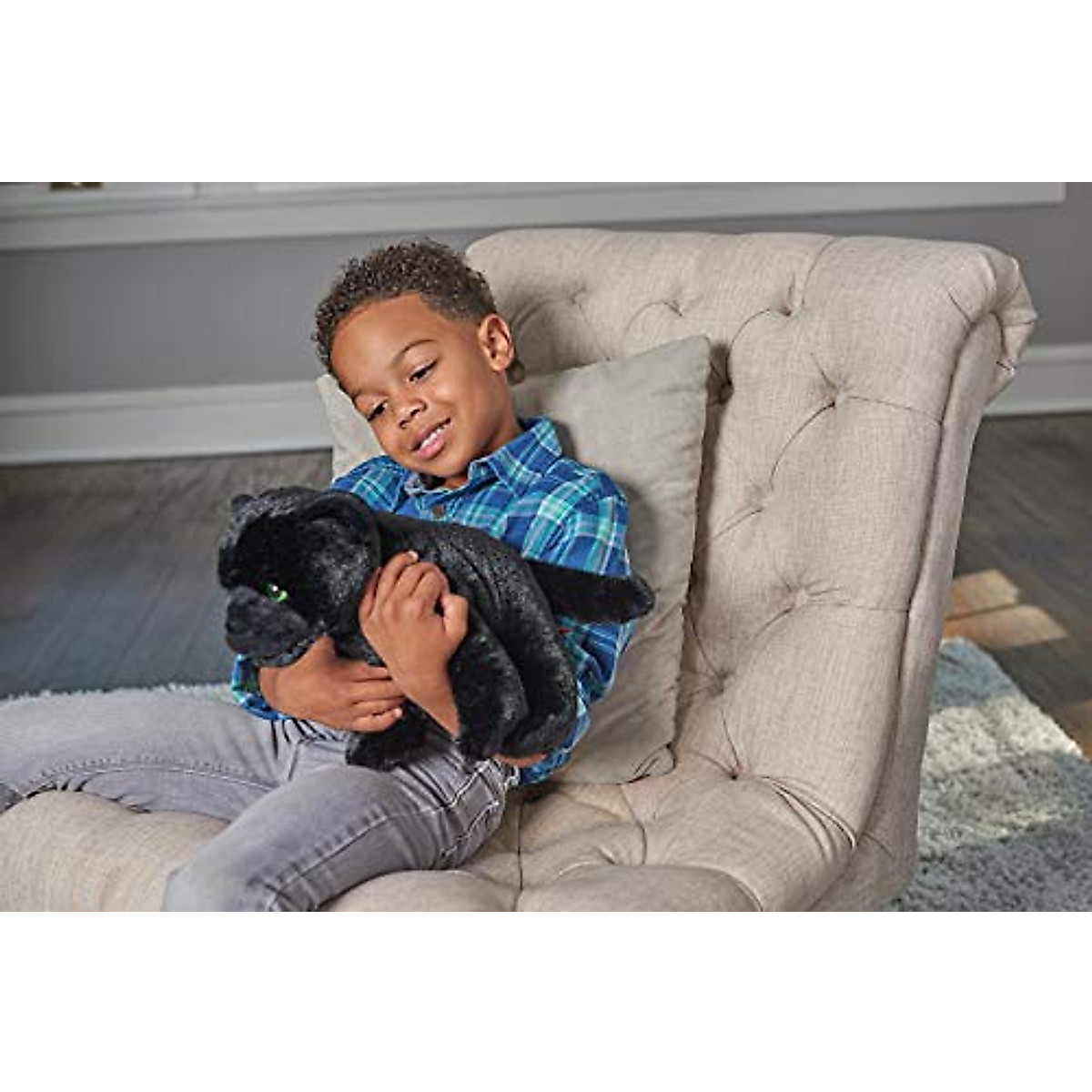 Wild Republic Jaguar Black, Cuddlekins, Stuffed Animal, 12 inches, Gift for Kids, Plush Toy, Fill is Spun Recycled Water Bottles