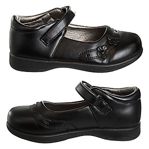 French Toast Girls Mary Jane Shoes School Kids Uniform Flats Ballet Strap Dress Formal Slip-On (Size 1 Big Kid) (Black)