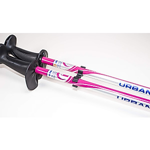 Urban Poling - Urban Poles 4Life - Lightweight, Aluminum Nordic Walking Sticks - Pink & Silver - 1 Pair – for Users 4'2"–6'2" - Collapsible & Adjustable Hiking Gear