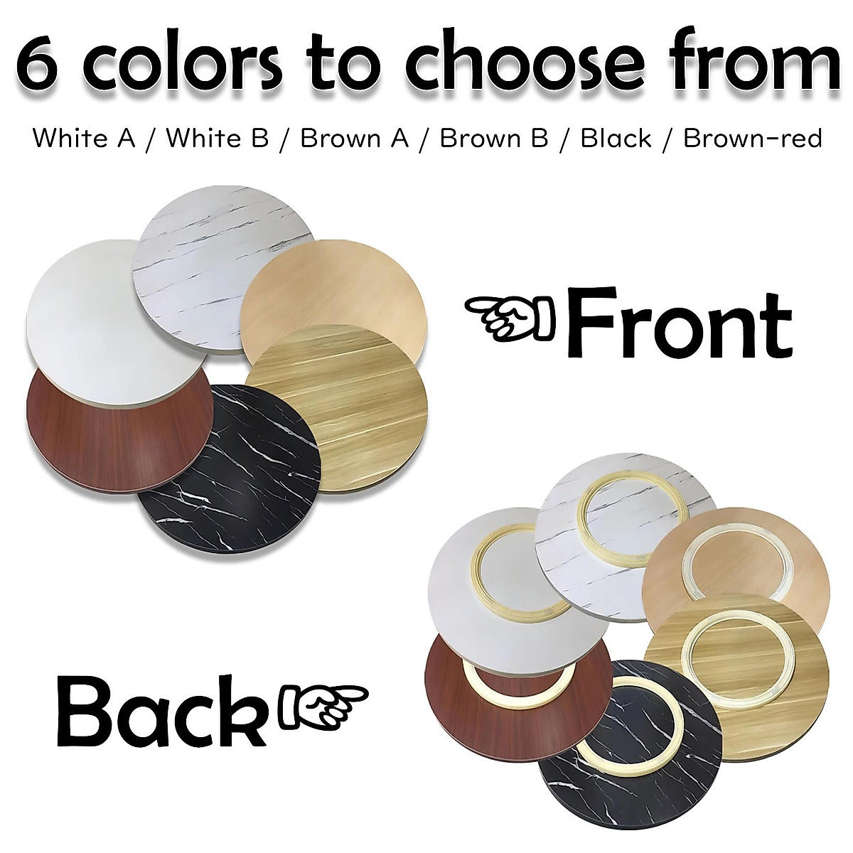 Round Lazy Susan Turntable For Dining Table, Ø 20-39 Inch Wooden Tabletop Rotating Plate, 360 ° Smooth Rotation Table Service Tray With Silent Bearing Base