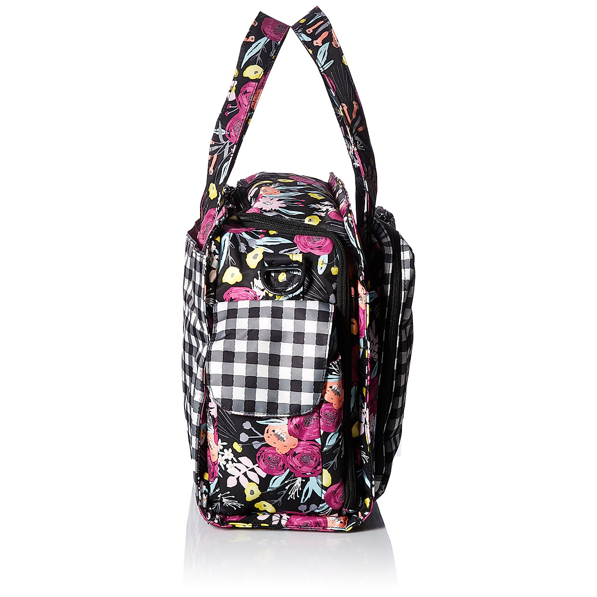 JuJuBe Be Prepared Travel Carry-on/Diaper Bag, Onyx Collection - Gingham Bloom